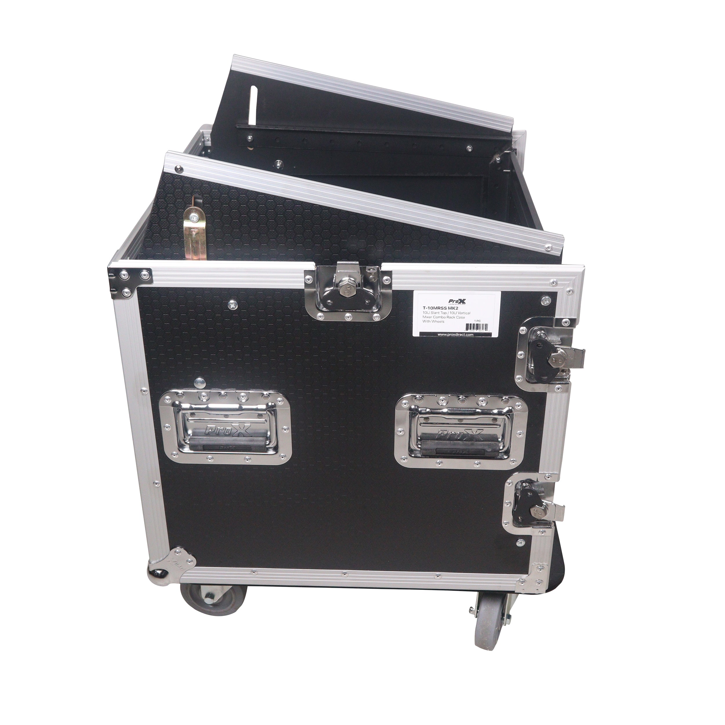 ProX 10U Vertical Rack Mount Flight Case with 10U Top for Mixer Combo ...