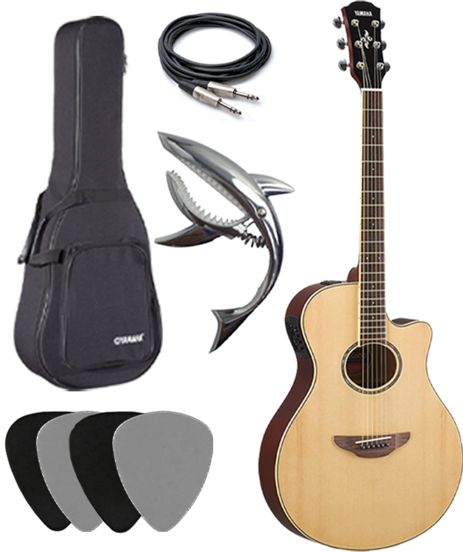 Yamaha APX600 Acoustic-Electric Guitar deluxe package – Key Note Music