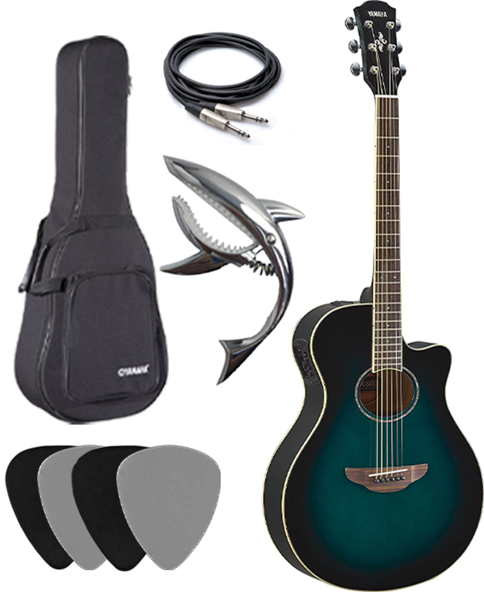 Yamaha APX600 Acoustic-Electric Guitar deluxe package – Key Note Music