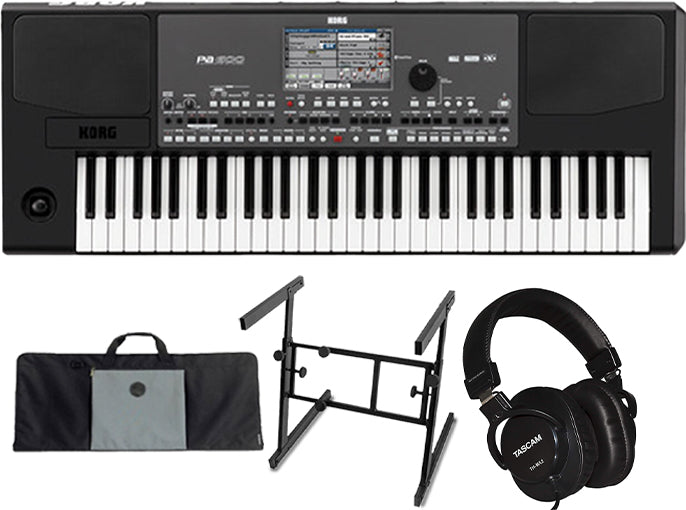 Korg PA600 61-Key Professional Arranger touch screen keyboard bundle ...