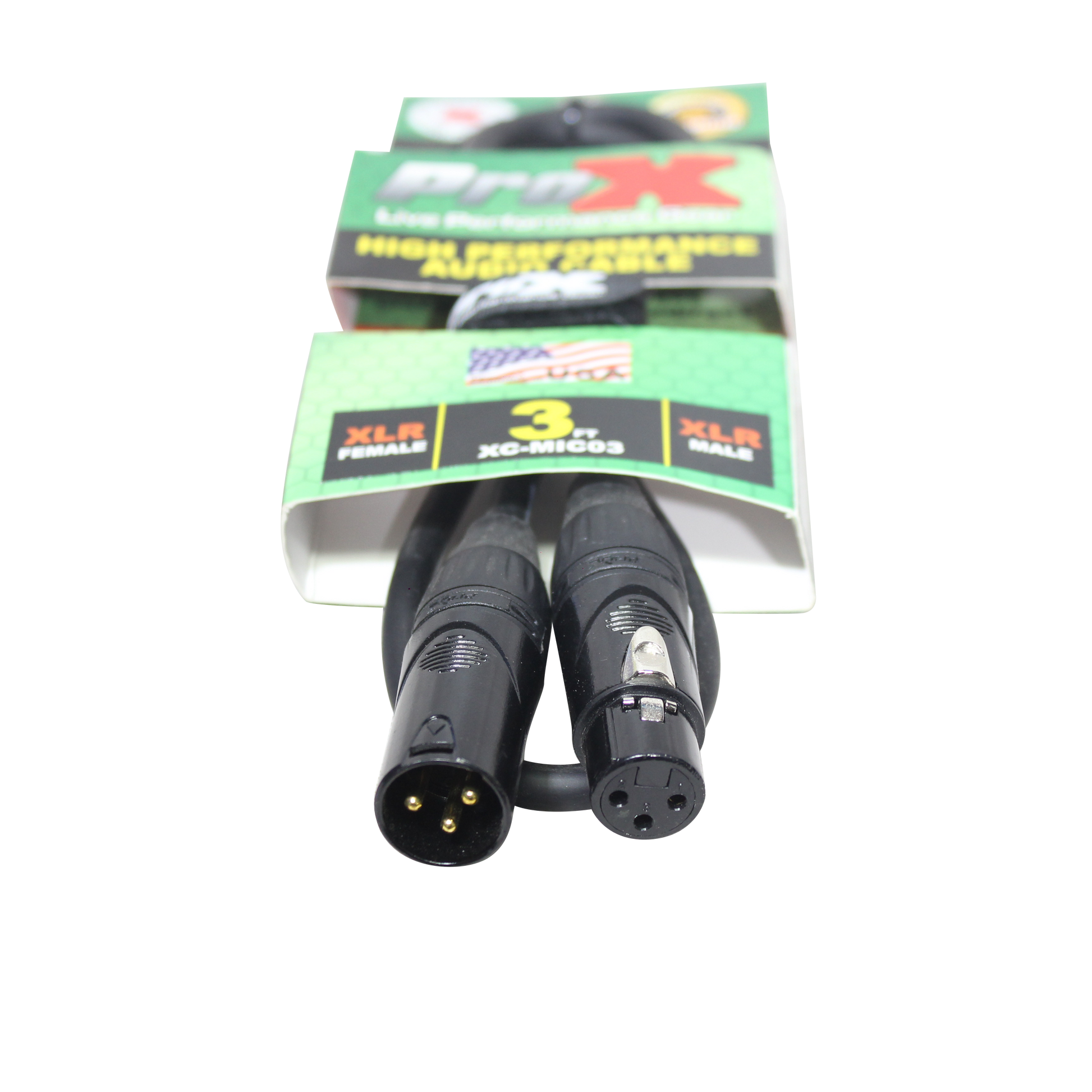 ProX XC-MIC03 3' XLR-F to XLR-M Balanced High Performance Microphone C ...